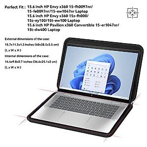 Smatree Hard EVA Protective Sleeve Case Compatible for 15.6 inch HP Envy x360 15/15z/15t, HP Pavilion x360 Convertible 15/15t, HP ZBook Studio 16 inch G11/G10/G9 Mobile Workstation PC Bag (A1600)
