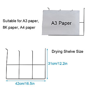 Mobile Wire Drying Rack Art Work and Paint Double Sided 25 Layers Drying Rack with 50 Shelves for Classrooms, Art Studio, 17.7 x 26 x 32.3 inches, Black