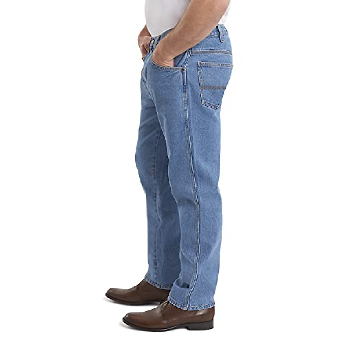 Rivets Supply & Company Men's Workwear Rugged Straight Fit, Medium Light Wash, 36W x 30L