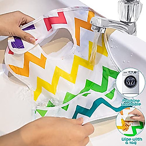 R HORSE 5Pcs Baby Bibs Set Waterproof Feeding Bibs for Babies Infants Bibs with Crumb Catcher Pocket Animals Food Bibs Sleeves Bibs Learn to Feed Shower Gifts Keepsake, 6-24 Months