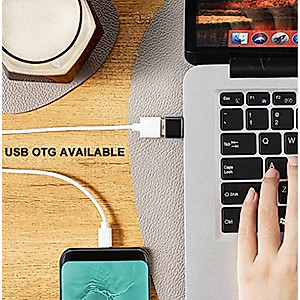 USB C to USB Adapter 4 Pack, USB Female to USB C Male OTG Adapter, USB C Adapter Compatible with MacBook Pro, Samsung Galaxy, Type-C Phones, Laptops, Tablets and More (2 Black and 2 White)