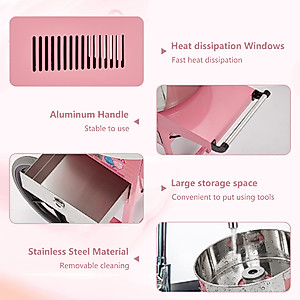 Garvee Extra Large Cotton Candy Cart -Commercial Cotton Candy Machine,Electric Cotton Candy Floss Maker with Drawer,20 inch Stainless Steel Bowl Perfect for Commercial Use Home Party Carnival,21x21x18