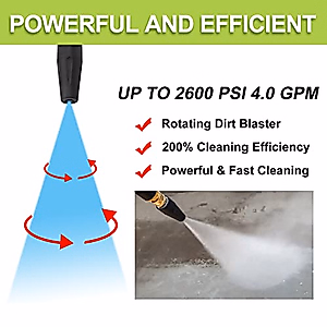 Pressure Washer Replacement Spray Wand with Turbo Nozzle and 5 Spray Tips and Belt Clip Nozzle Holder, Compatible with Husky Greenworks Ryobi Homelite Portland Electric Pressure Washers