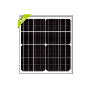 Newpowa 25W Monocrystalline Solar Panel 12V 25 Watt Mono Solar Panel Module for RV Marine Boat Off Grid