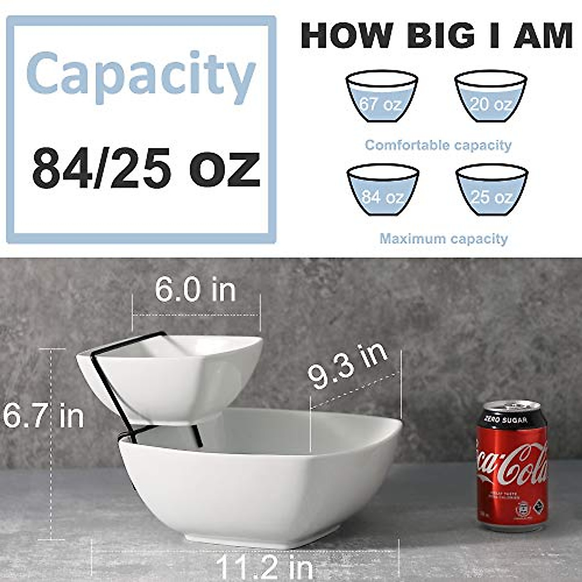 Buyajuju Chip and Dip Serving Set, 2 Tier Chip and Dip Bowls with Stand, Tiered Serving Stand, Food Server Display for Parties, Entertaining