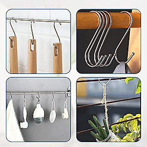 S Shaped Hooks,50 Pack S Hooks Heavy Duty,S Hooks for Hanging Clothes for Coats Jean Plants Cups Pot Bag Towel Outdoor,4 Inch(Silver)