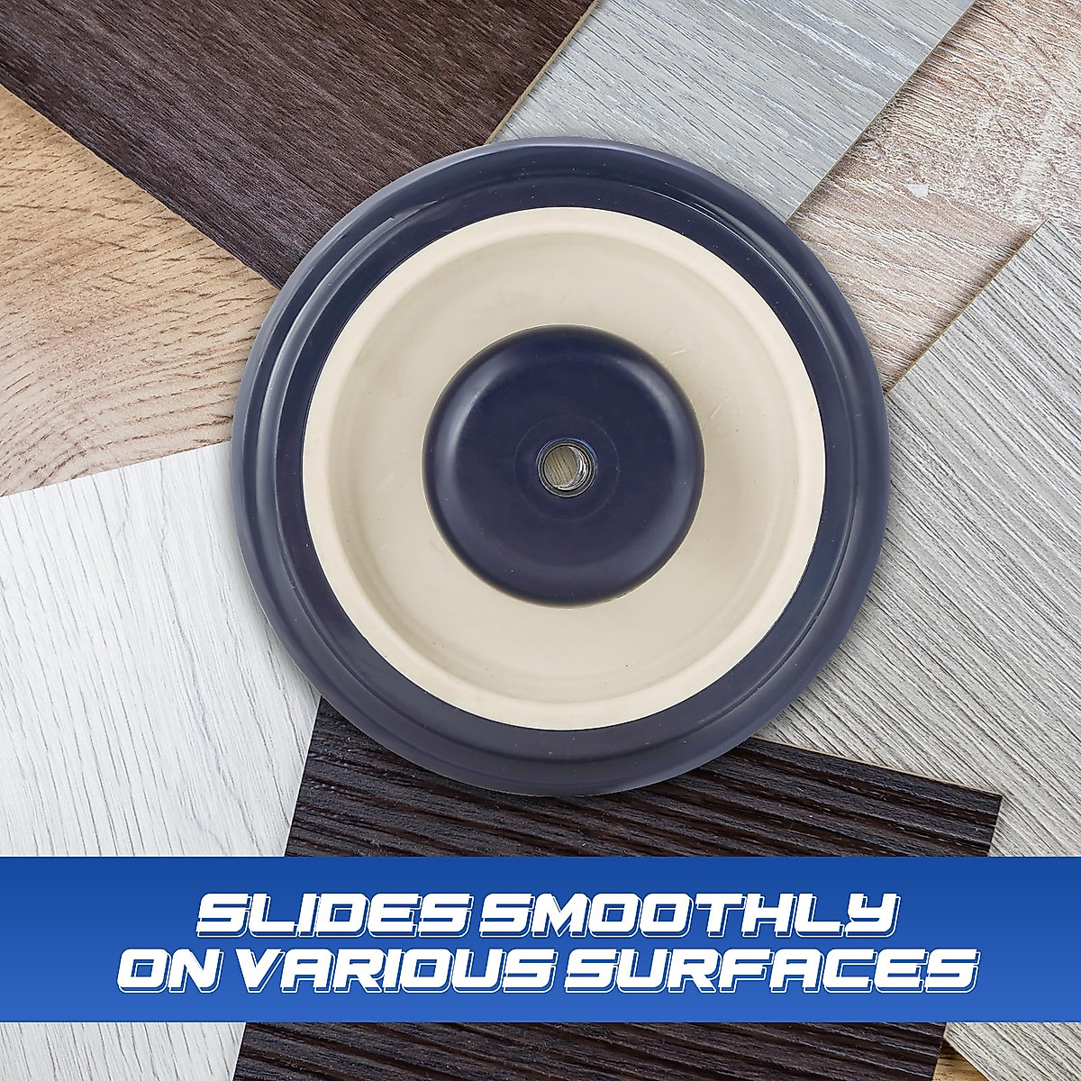 NATGAI 4 Pack Shopping Cart Replacement Wheels Kit, 5" Diameter 1.2" width 5/16“ Bore Noiseless Shopping Cart Wheels with Axles Bolts 4 sets, Total 1000 Lbs (Blue)