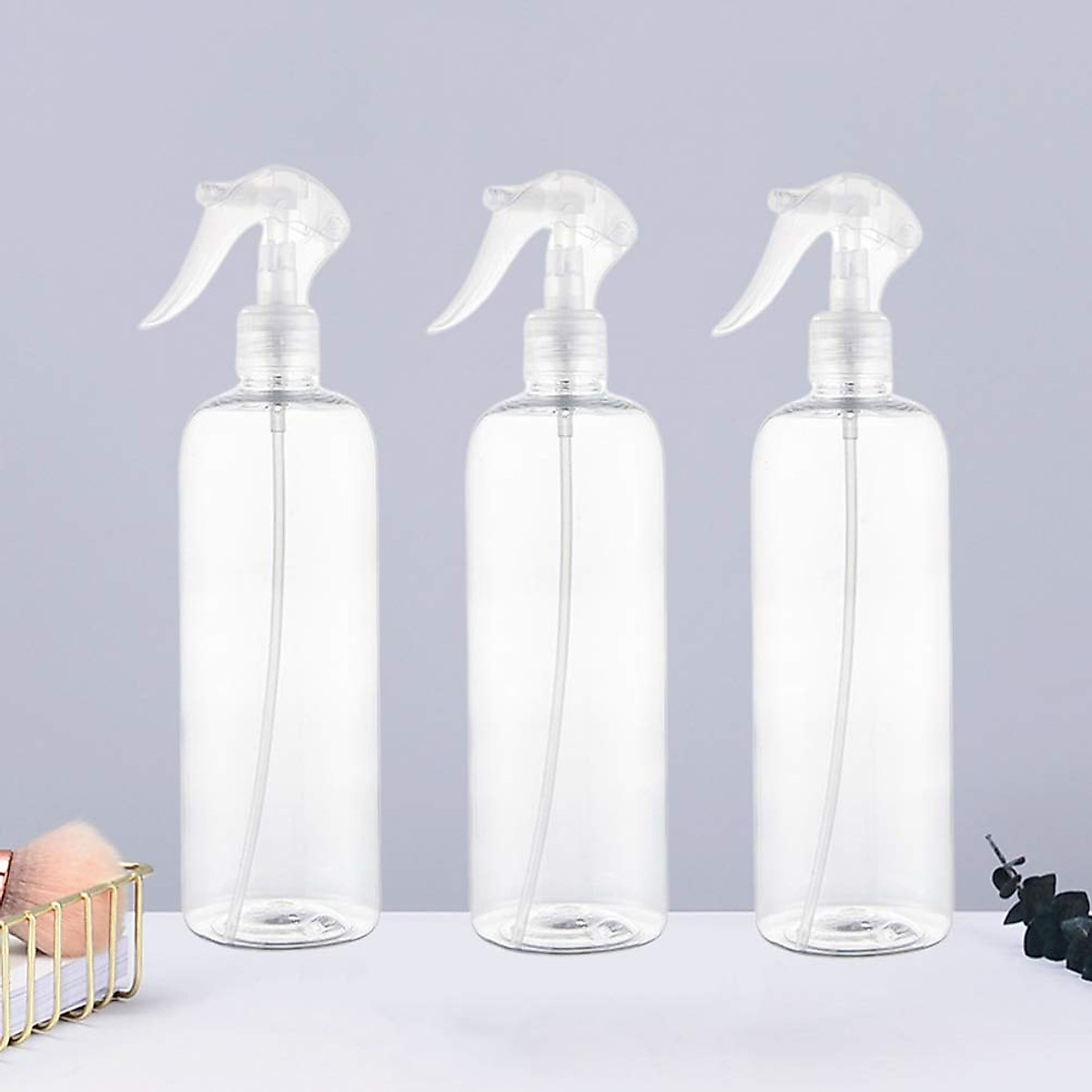 HEMOTON 3 Pcs Plastic Spray Bottle Empty Mist Spray Bottle Trigger Sprayer Leak Proof Refillable Atomizers for Hair Salons Household Cleaners