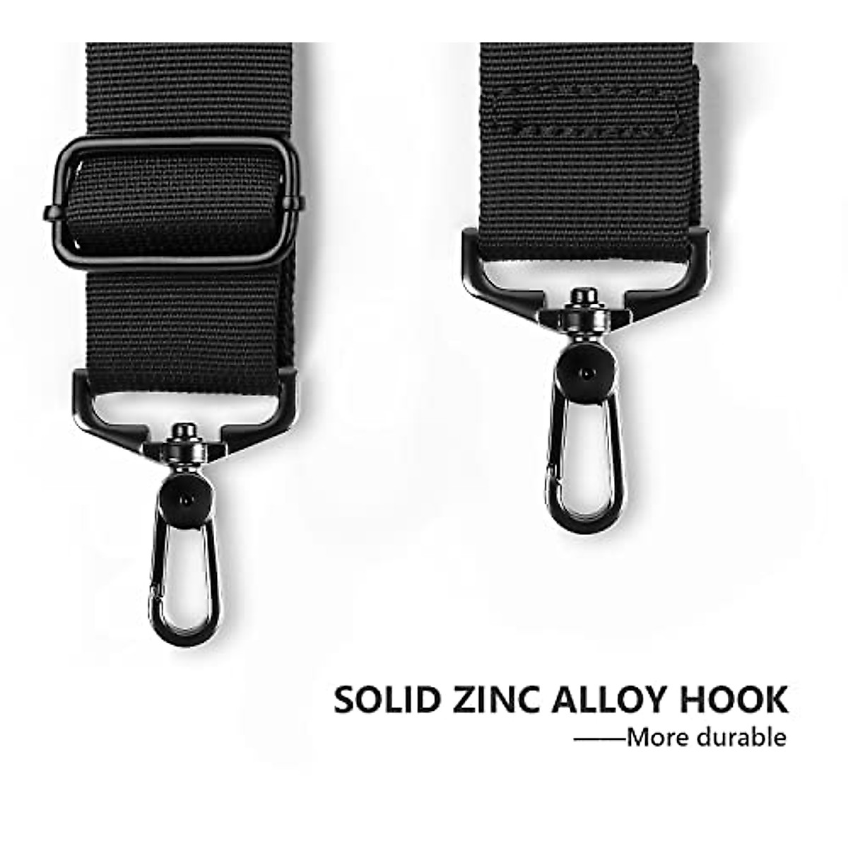 Shoulder Straps for Bags, 52" Adjustable Replacement Shoulder Strap for Laptop Bag, Universal Comfortable Computer Bag Belt with Metal Hooks for Crossbody Briefcase Duffel Messenger Bag Case, Black