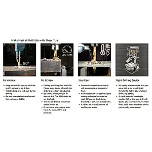 KEWAYO 13-Piece HSS Twist Drill Bit Set - Titanium Nitride Coated High Speed Steel, 1.5 to 6.5mm, Jobber Length for Metal, Cast Iron, Wood, Plastic - Complete with Metal Storage Case