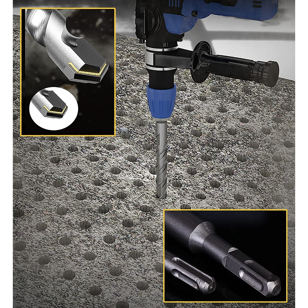 SDS Plus Hammer Drill Bit Set 5/32 in. x 6 in. Masonry Concrete Rock Drill-10Pcs