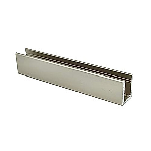 CRL Satin Nickel Frameless Shower Door Aluminum Deep U-Channel for 3/8" Thick Glass - 95 in long