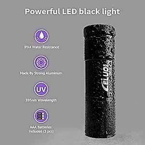 LELUOHQ Black UV Handheld Flashlights,9 LED Mini Light 395nm,Portable Pet Stain Detector for Pet Urine,Bed Bugs