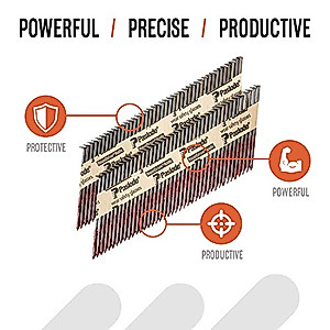 Paslode, Framing Nails, 650836, 30 Degree RounDrive Brite, 3 inch x .120 Gauge, Smooth, 2,500 per Box