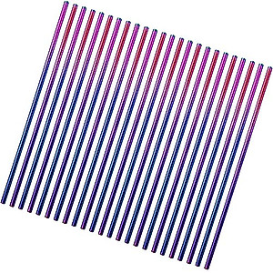 Reusable Metal Straws 50Pack.Ultra Long 10.5”Stainless Steel Drinking Straws in Bulk For Wholesale.265x6mm Straight Curved Straws for 20/30oz Tumblers Yeti (50pcs all straight Rainbow-10.5")