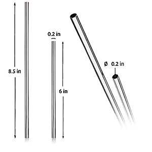 Reusable Straws with Case: 8 Stainless Steel Straws with Straw Cleaning Brush in 2 Sizes – Metal Straws Reusable Stainless Steel – Metal Straw LIVAIA