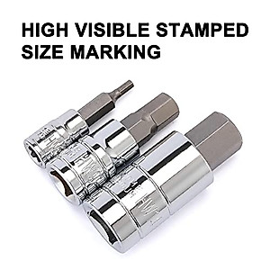 Mayouko 13PCS Metric Hex Bit Socket Set, CR-V Allen Bit Socket Kit, S2 Steel, 2mm - 14mm, 1/4", 3/8" & 1/2" Drive
