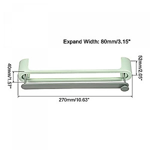 uxcell Slipper Rack, 270mm ABS Wall Mounted Retractable Shoes Towel Hanger for Bathroom Shoe Holder Green