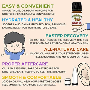 BodyJ4You 37PC Ear Stretching Kit - 14G-00G Beginner Gauges - Aftercare Jojoba Oil - Surgical Steel Tapers Single Flare Plugs Tunnels - Stretchers Expanders Eyelets