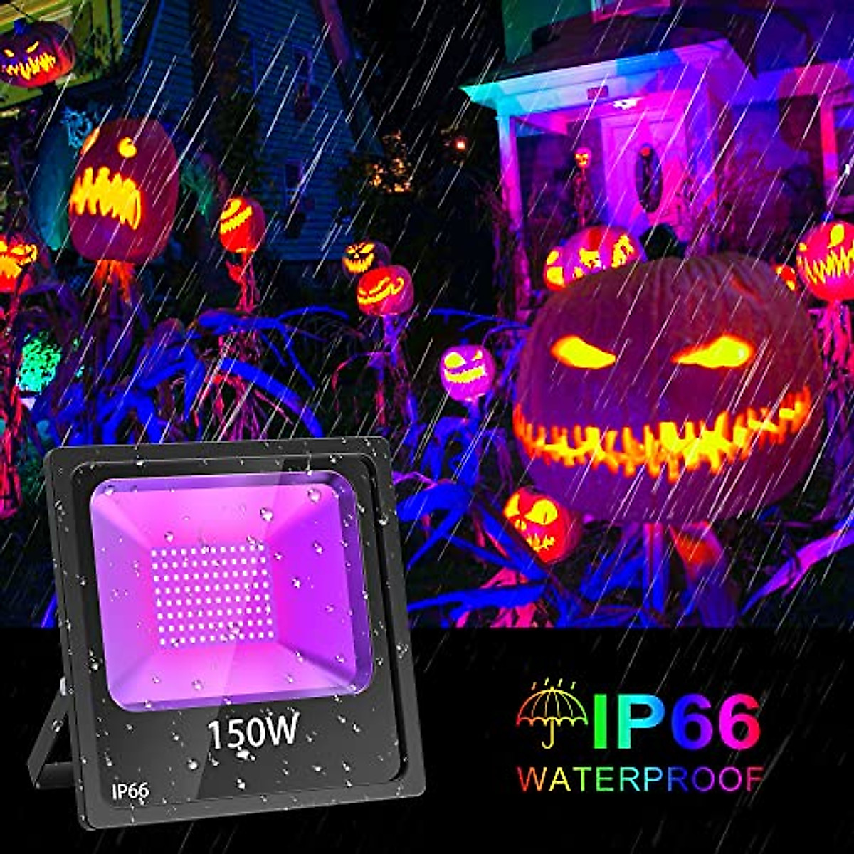 KUKUPPO 150W UV Black Lights 2 Pack for Party & Stage Effects