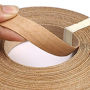 Skelang Cherry 3/4" x 50' Roll Wood Veneer Edge Banding Preglued Iron-On with Hot Melt Adhesive Edgebanding Flexible Wood Tape