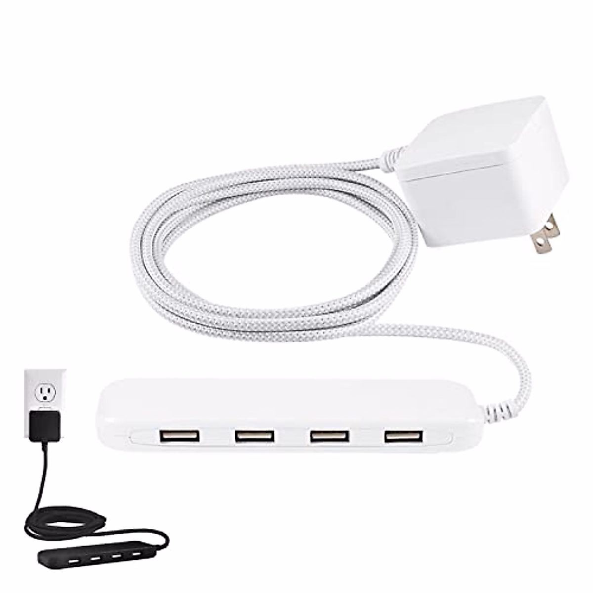 UltraPro GE Wall Charger, USB-A Ports, 6 Ft Cord, Charging Station for Multiple Devices, White, 44139