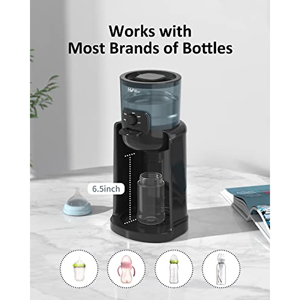 Water Warmer, HEYVALUE Baby Bottle Warmer, Formula Maker with Night Light, 4 Temperature Control & 72H Keep Warm, Detachable Tank, Instantly Dispenses Warm Water, Feed Baby More Easier and Healthier