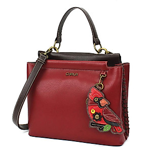 CHALA Charming Satchel with Adjustable Strap - Cardinal - Burgundy