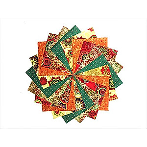 10 10 Inch Vivid Christmas Cheer Quilting Squares Pack by Paintbrush, EBI & Riley Blake Fabrics 5 colorways