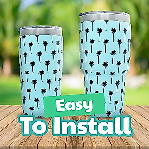 Sip Slip silicone tumbler sleeve - compatible with 30oz Yeti, RTIC, Ozark Trail, Magellan tumblers and more. Personalized Insulated Can Cooler covers (30 oz Watercolor)