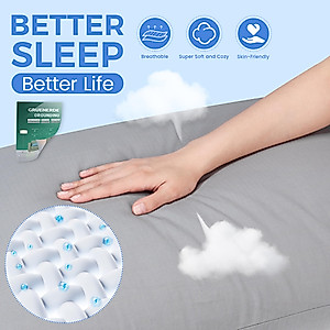 Grounding Pillowcase King with 15ft Grounding Cord Conductive Grounding Pillowcase 20x36in Silver Fiber Improve Sleep Reduce Stress Anxiety Relief Gray 1pc