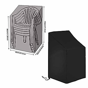 Stackable Outdoor Chair Covers Waterproof, Patio Chair Covers For Outdoor Furniture, Outdoor Furniture Covers, Durable 210D Oxford Barstool Chair Covers, Fits for 4-6 Stackable Dining Chairs,25.2"Lx 25.2"Wx 47.24Hx 27.56"H