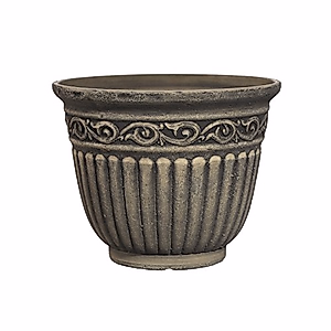 Classic Home and Garden 9475-060 Umbria Planter, 12" Planter, Ivory Ash