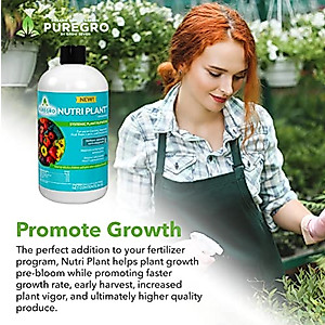 PureGro Nutri Plant Concentrate - Plant Food with Micro Nutrients - Indoor Plant Fertilizer & Outdoor Plant Fertilizer - Suitable for Vegetables, Plants & Gardens - Liquid Plant Food (16 oz)