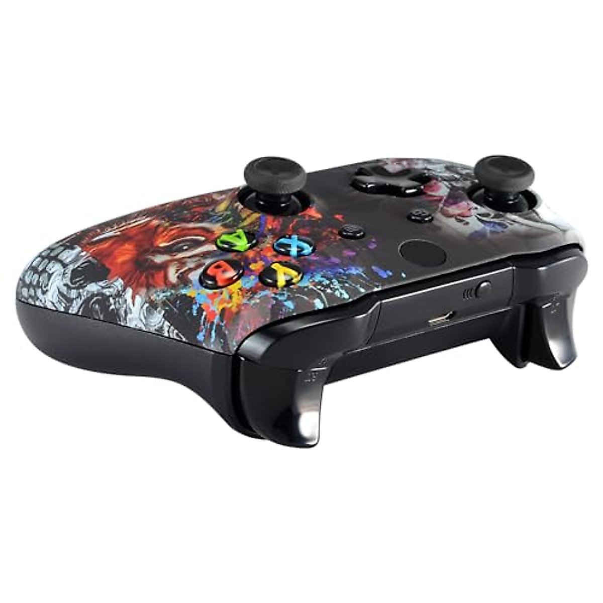 eXtremeRate Tiger Skull Faceplate Cover, Soft Touch Front Housing Shell Case, Comfortable Soft Grip Replacement Kit for Xbox One S & Xbox One X Controller - Controller NOT Included