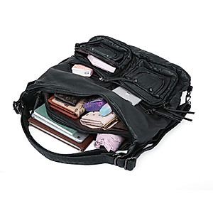 handbags & shoulder bags for woman super soft washed PU leather hobo bags multiple use woman's cross body bag backpack (Green)