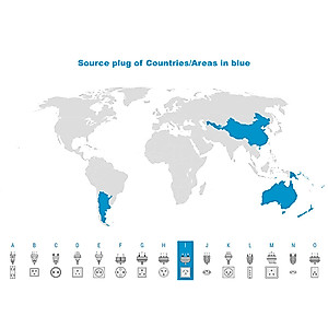 Australian/New Zealand to US/Canada Plug Adaptor, 3-pin AUS/China/New Zealand Plug Convert to 3-pin United State/Canada Socket with Safety Shutter (3 Pieces)