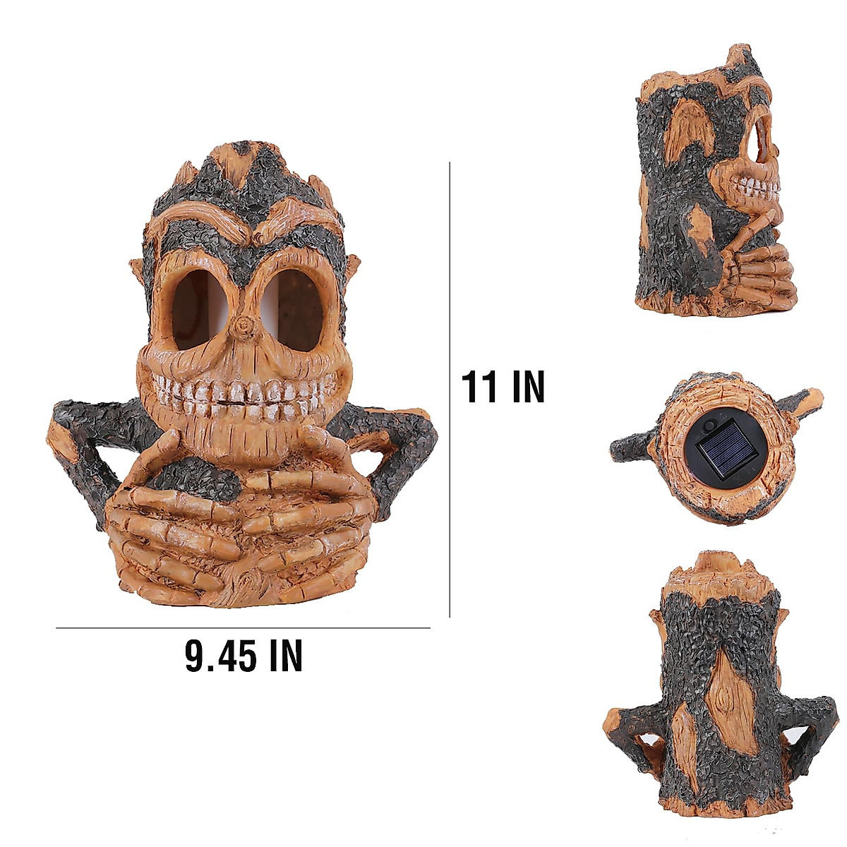 AIVCQZE Solar Tiki Statue Lights Outdoor Garden, Solar Halloween Figurine Lights, Large Solar Flickering Flame Light Waterproof Suitable for Table Yard Garden Patio Pathway