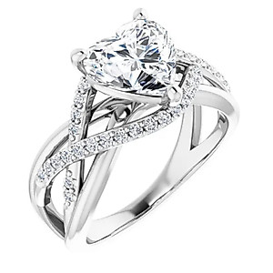 Handmade 10K Gold 2 CT Heart Cut VVS1 Colorless Moissanite Engagement Rings for Women Bridal Set Moissanite Wedding Rings for Gifts (White Gold, 9)