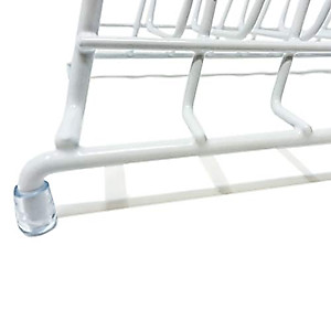 HUJI Plates Holder Pots Pans Lid Organizer Rack for Cabinet, Pantry or Kitchen Counter (ONE, WHITE)