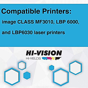 HI-Vision® Compatible 125 3484B001AA Toner Cartridge Replacement for Canon imageCLASS LBP6030w imageCLASS MF3010, imageCLASS LBP6000 (Black, 3-Pack)