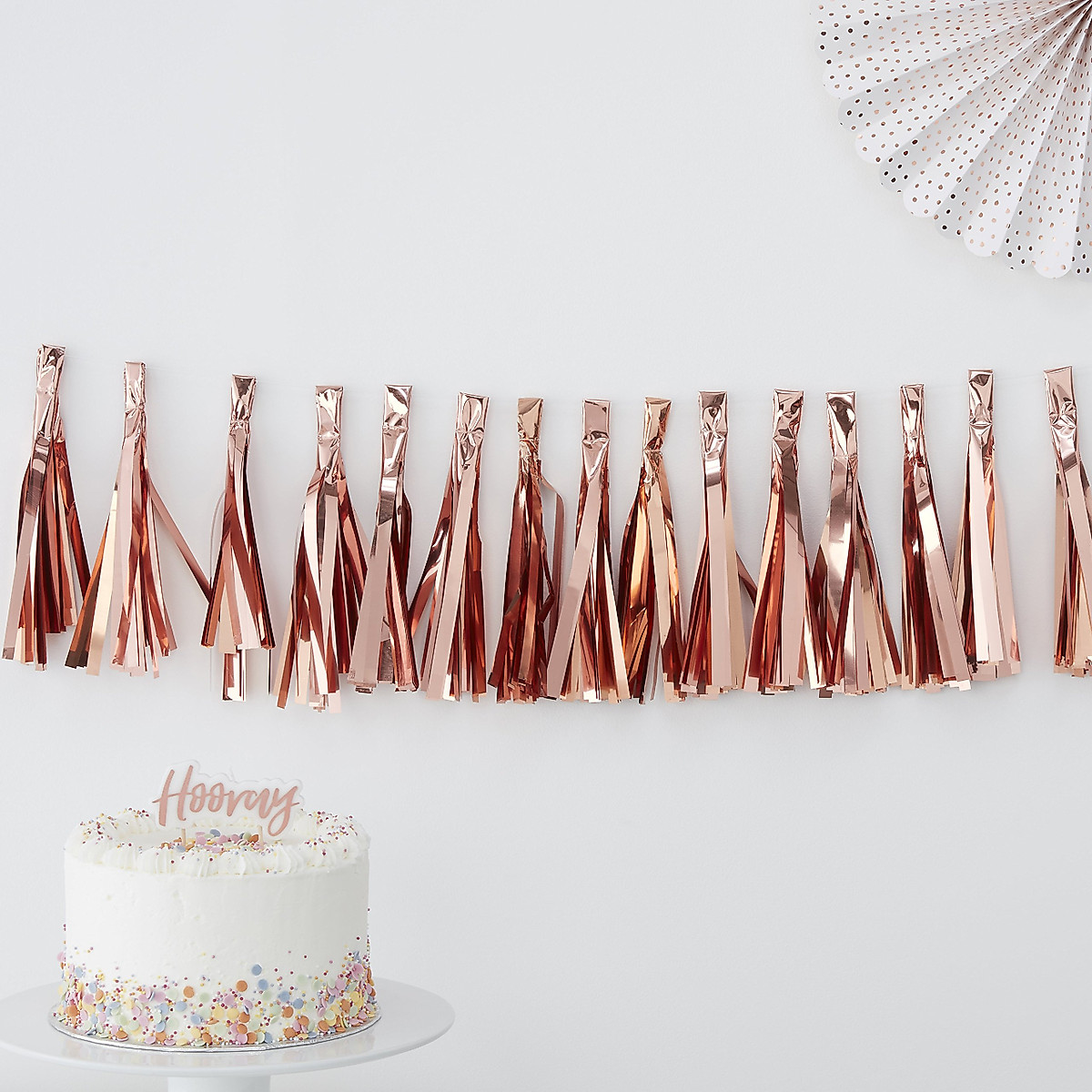 Ginger Ray Rose Gold Foiled Tassel Garland Party Decoration 2 Meters