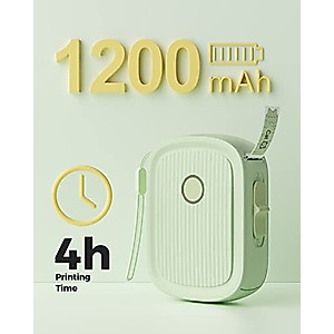 paperang Label Makers 0.6 Inch Rechargeable Mini Label Printer,Portable Bluetooth Wireless Printer, Multiple Templates Inkless for Phone Pad Office Home Organization Small Print-Green