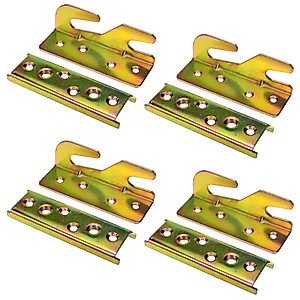 Coshar Bed Rail Hook Bed Frame Brackets Double Hook Plate for Wooden Bed Headboards and Footboards,4pcs