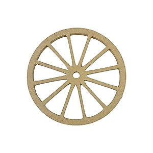 Wooden Wagon Wheel DIY Art & Craft Shape, Western Decor Craft Wagon Wheel, Unfinished Paintable MDF Cutout