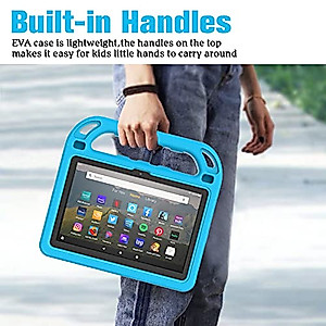 LEDNICEKER Kids Case for All-New Fire HD 8 & Plus 2020 & 2022- Lightweight Shockproof Handle with Stand Kid-Proof Case for Amazon Fire HD 8 inch Tablets (2022/2020 Release) - Blue