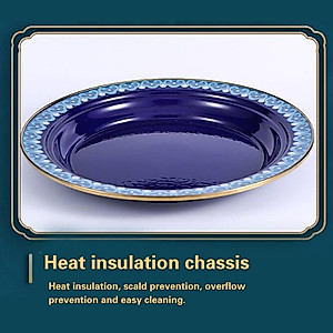 Copper Hot Pot Old Beijing Shabu Shabu Alcohol Stove Commercial Thickened Meal Portion Pot (Color : Blue, Size : 30 * 24cm)