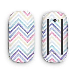 Design Skinz Subtle Vintage Multi-Colored Chevron Pattern Vinyl Decal Compatible with The Apple Magic Mouse 2 (Wireless, Rechargable) with Multi-Touch Surface