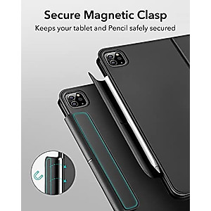 ESR iPad Keyboard Case for iPad Pro 12.9 inch (3rd, 4th, 5th, 6th Generation), Easy-Set Floating Cantilever Stand, Precision Multi-Touch Trackpad, Multi-Color Backlit Keys, Magic Keyboard, Black