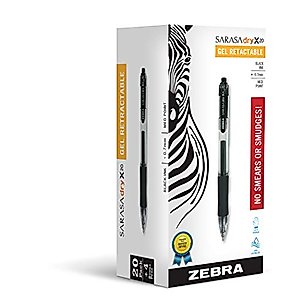 Zebra Pen Sarasa Dry X20 Retractable Gel Pen, Medium Point, 0.7mm, Assorted Business Color Ink, 24-Pack (Packaging May Vary)